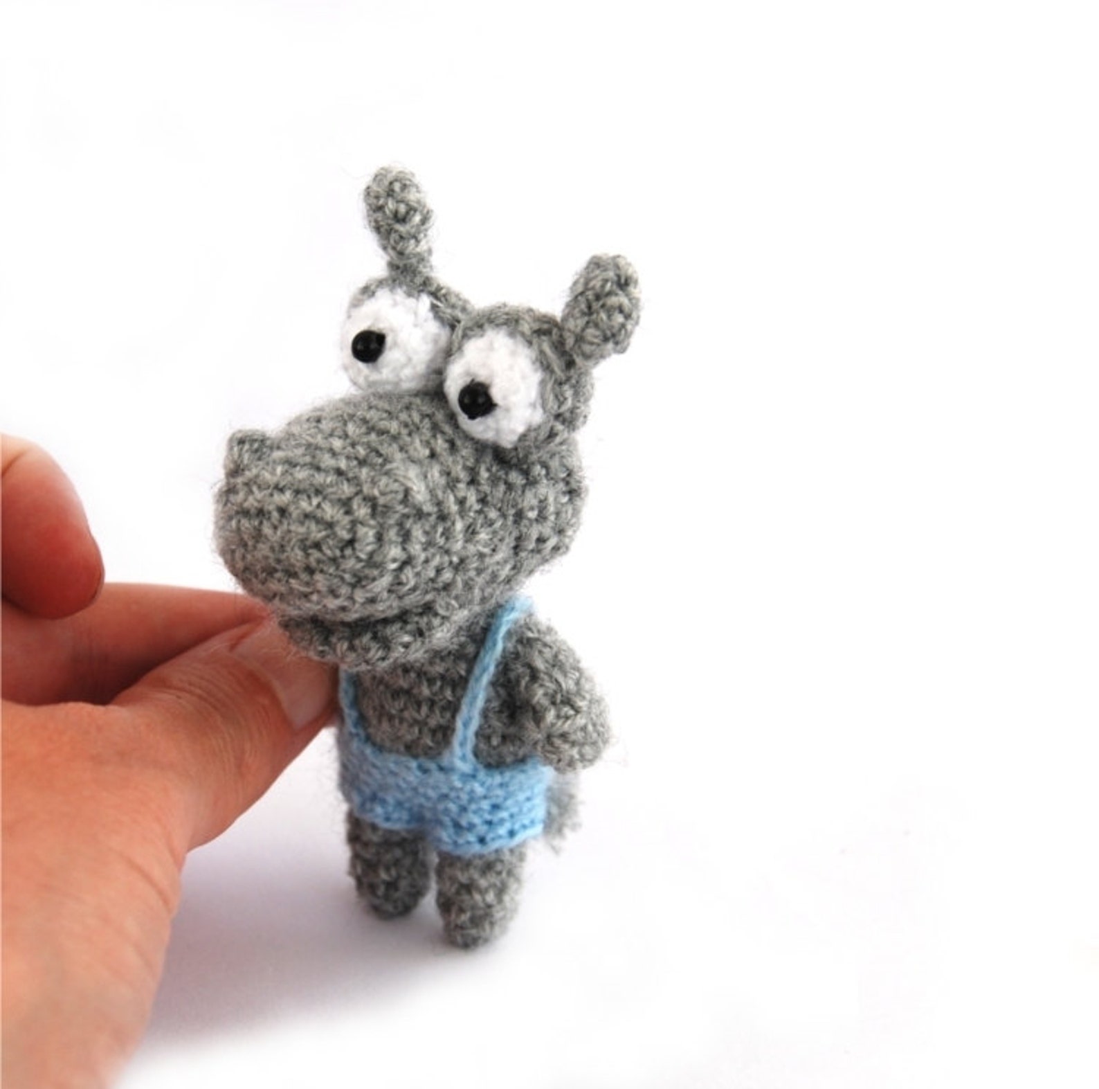 Miniature Hippopotamus, Tiny Hippo, Crocheted Hippopotamus Animal Toy ...