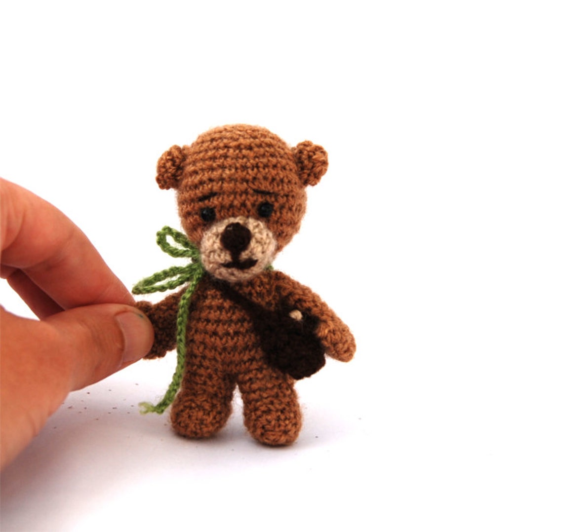 Tiny Bear, Little Teddy Bear, Miniature Crocheted Bear, Amigurumi Bear ...