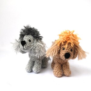 POODLE Crochet Doll, Silver Poodle and Champagne Poodle, Miniature Dog ...