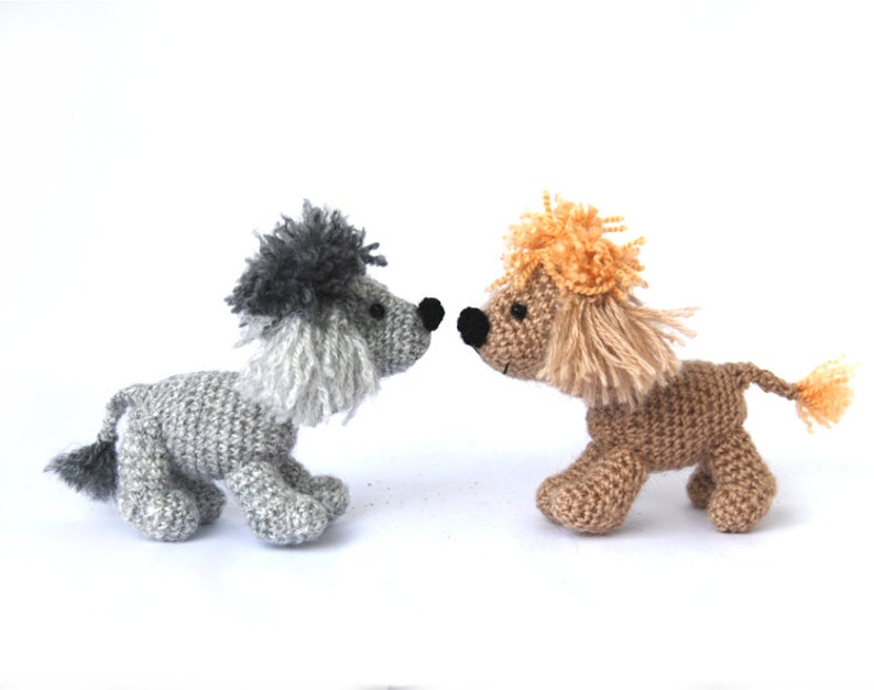 POODLE Crochet Doll, Silver Poodle and Champagne Poodle, Miniature Dog ...