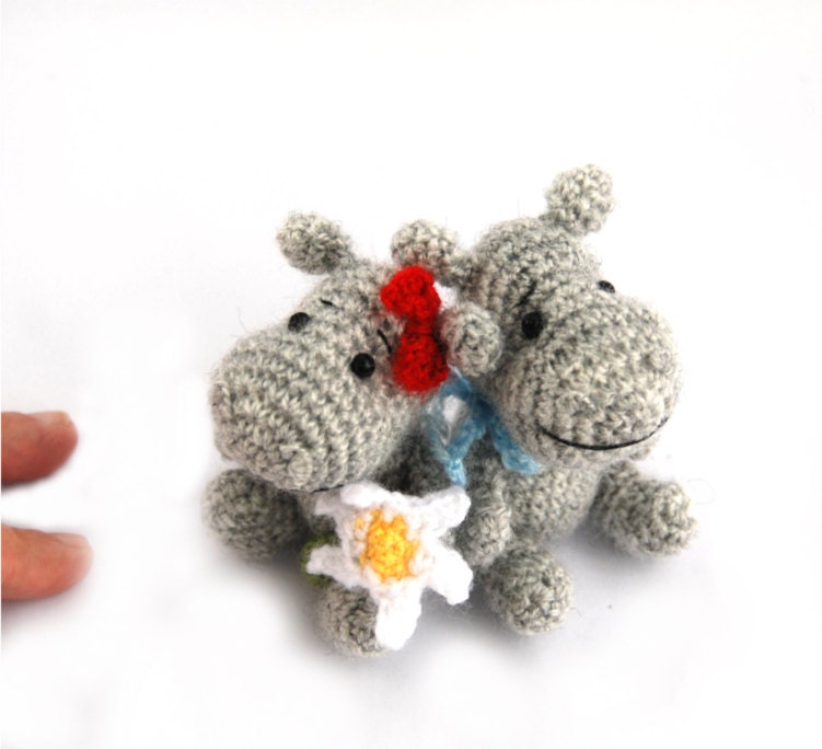 Miniature Hippopotamus Pair, Two of a Kind, Perfect Gift for Twins ...