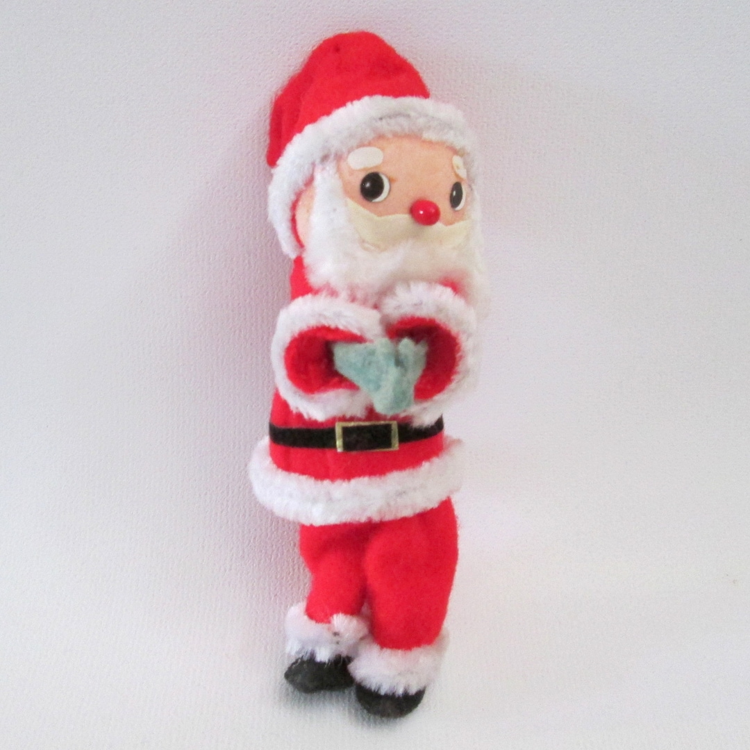 Vintage Clip on Santa Ornament 50s Felt Tree Clip Mid Century Santa ...