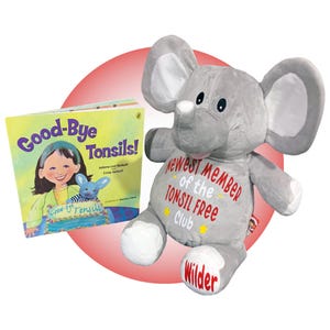 Tonsillectomy Gift Bundle - Personalized 17" Tonsillectomy Plush & Book ...