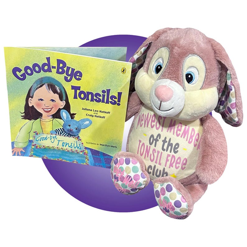 Tonsillectomy Gift Bundle - Personalized 17" Tonsillectomy Plush & Book ...