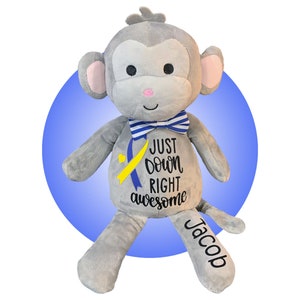 Down Syndrome Gifts for Kids - Personalized Monkey - Down Syndrome ...