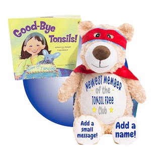 Tonsillectomy Gift Bundle - Personalized 17" Tonsillectomy Plush & Book ...