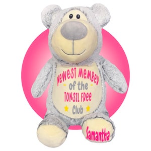 Tonsil Surgery Gift for Kids - Personalized Tonsil Teddy Bears - Tonsil ...