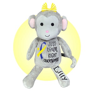 Down Syndrome Gifts for Kids - Personalized Monkey - Down Syndrome ...