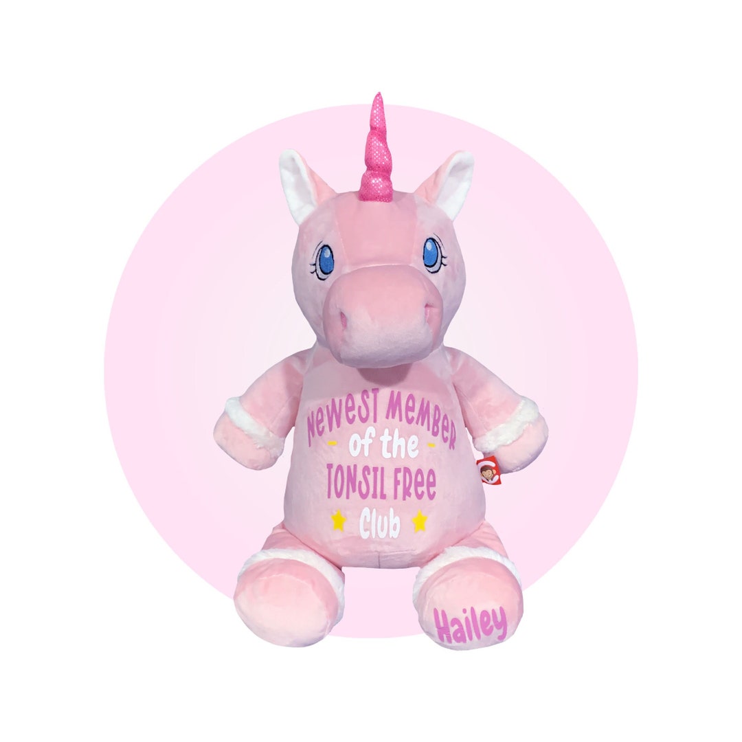 Tonsillectomy Gift for Kids Personalized Tonsil Pink Unicorns Tonsil ...