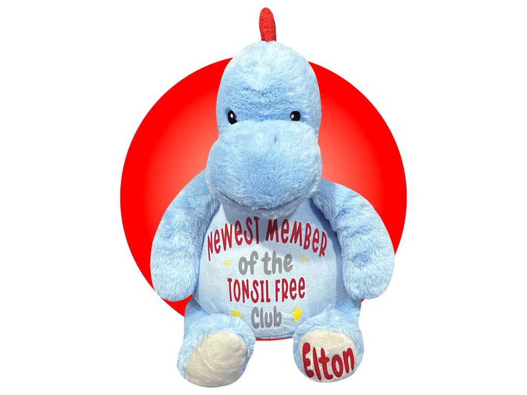 Tonsillectomy Gift for Kids - Personalized Tonsil Surgery Dino ...