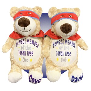 Tonsillectomy Gift Personalized Tonsil Surgery Bear Get Well Soon Gift ...