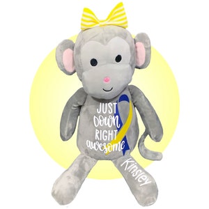 Down Syndrome Gifts for Kids - Personalized Monkey - Down Syndrome ...