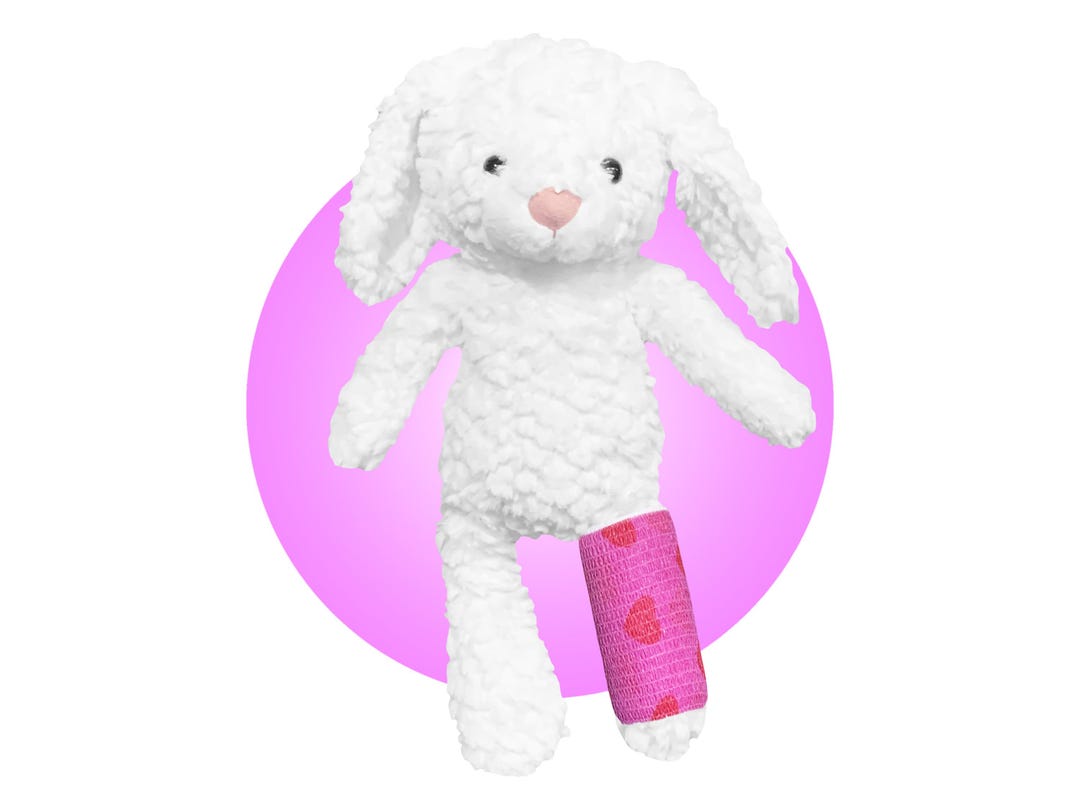 Stuffed Animal With Broken Arm Cast - White Bunny Plushies - Broken Leg ...