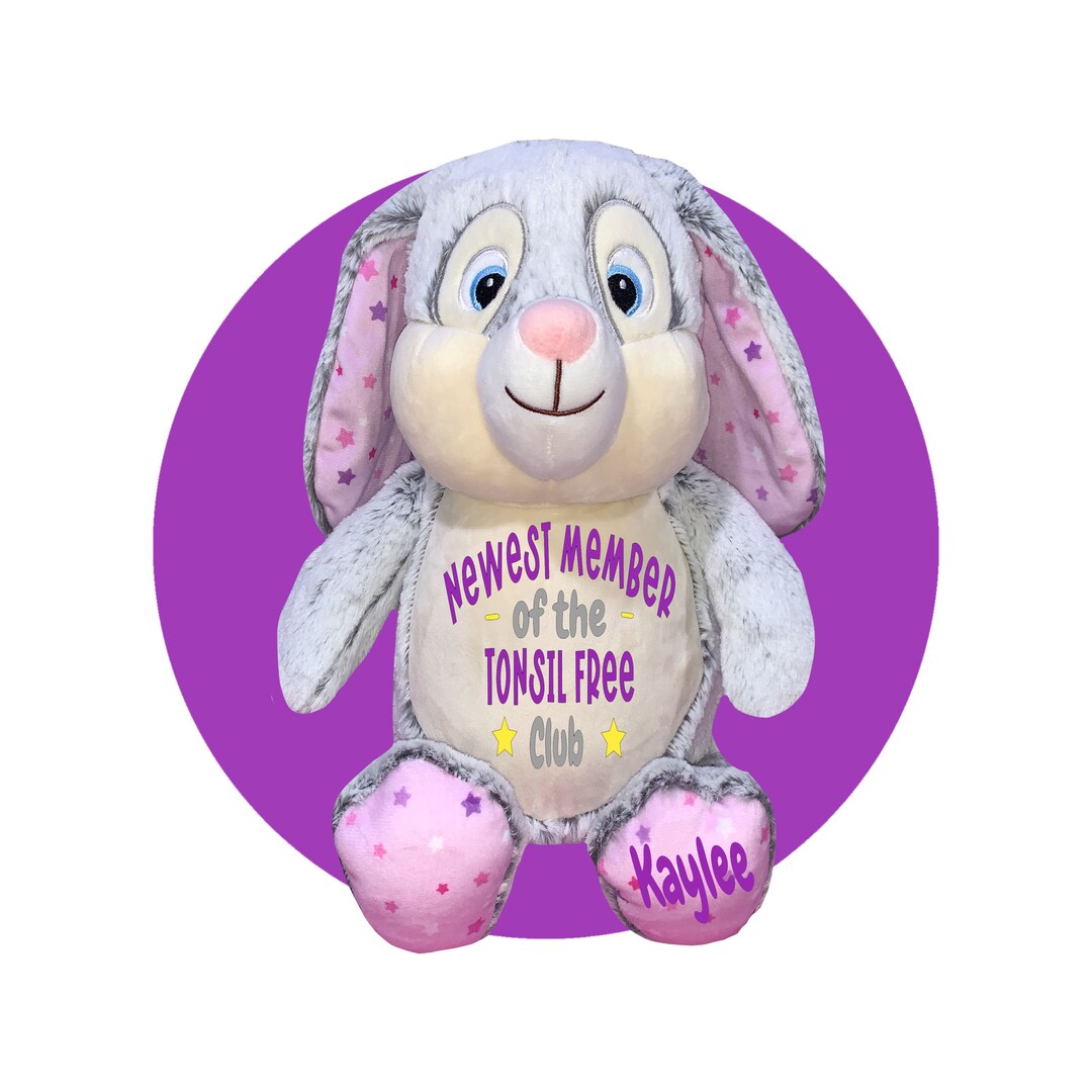 Tonsillectomy Gifts Personalized Tonsil Stuffed Bunnies Tonsil Removal ...