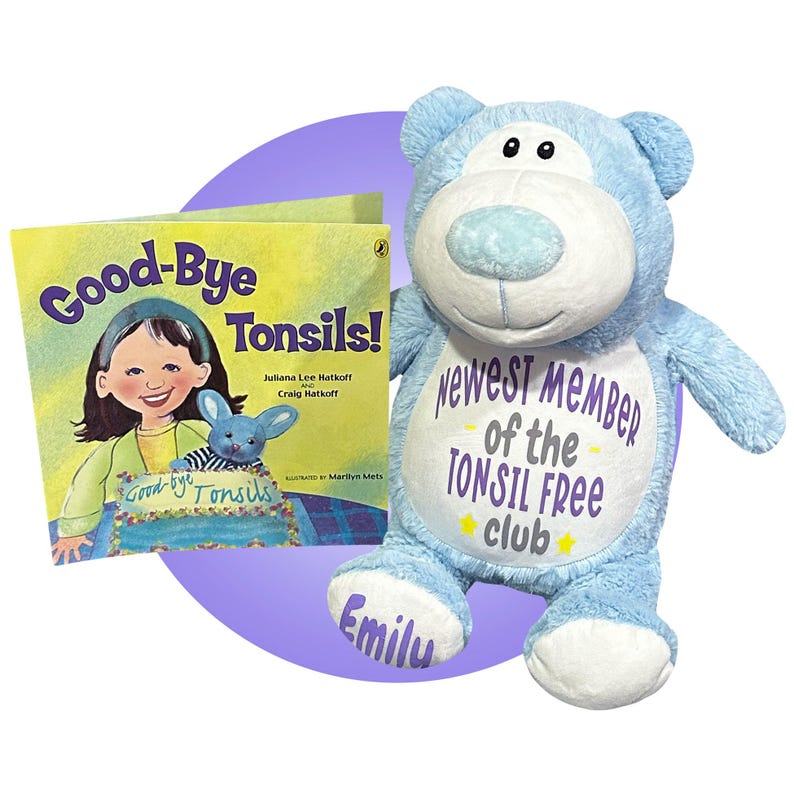 Tonsillectomy Gift Bundle - Personalized 17" Tonsillectomy Plush & Book ...