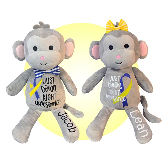 Down Syndrome Gifts for Kids Personalized Monkey Down Syndrome Awareness Down Syndrome Awareness Plush Gift for Trisomy 21 Etsy Canada