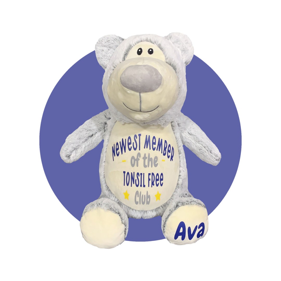 Tonsil Surgery Gift for Kids Personalized Tonsil Teddy Bears Tonsil ...