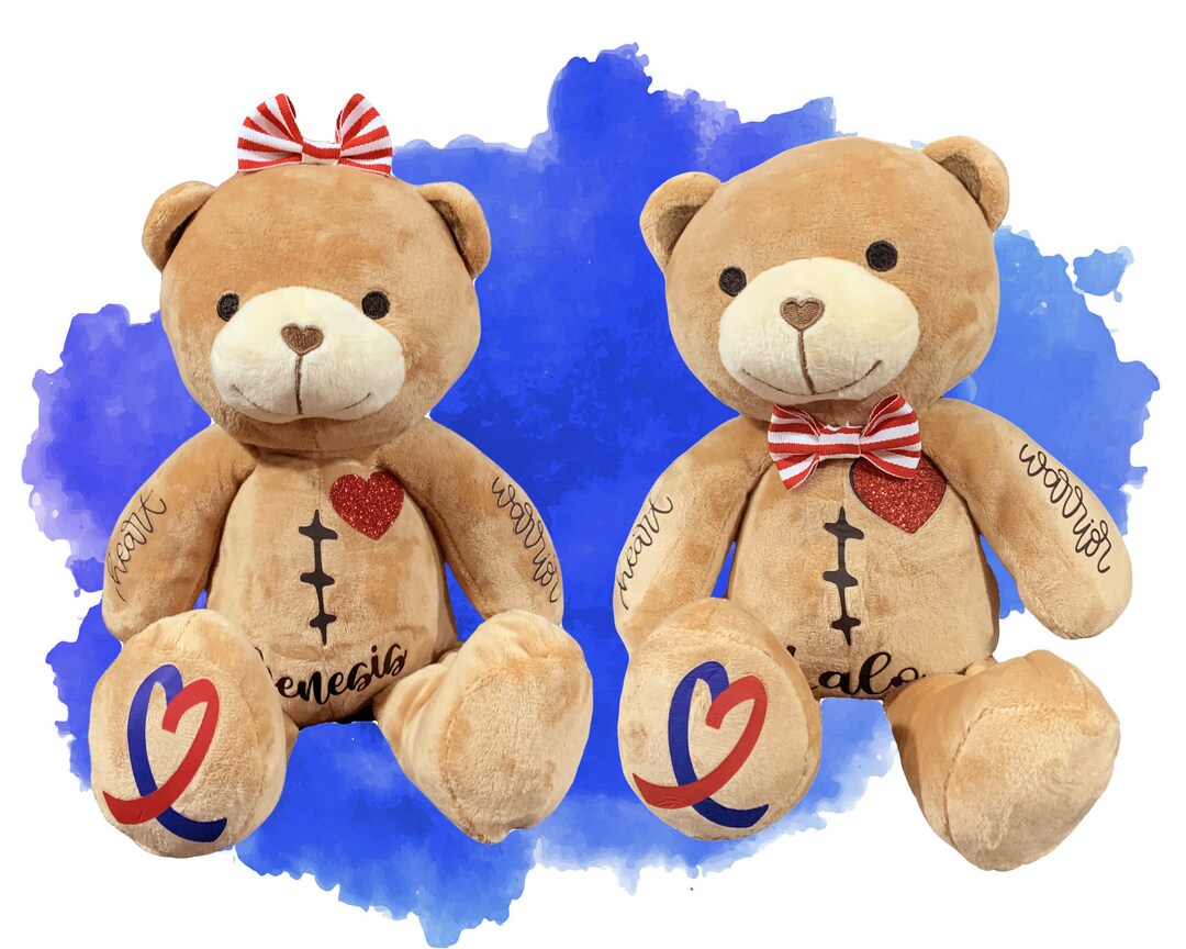 Heart Surgery Teddy Bear Personalized Baby Open Heart - Etsy