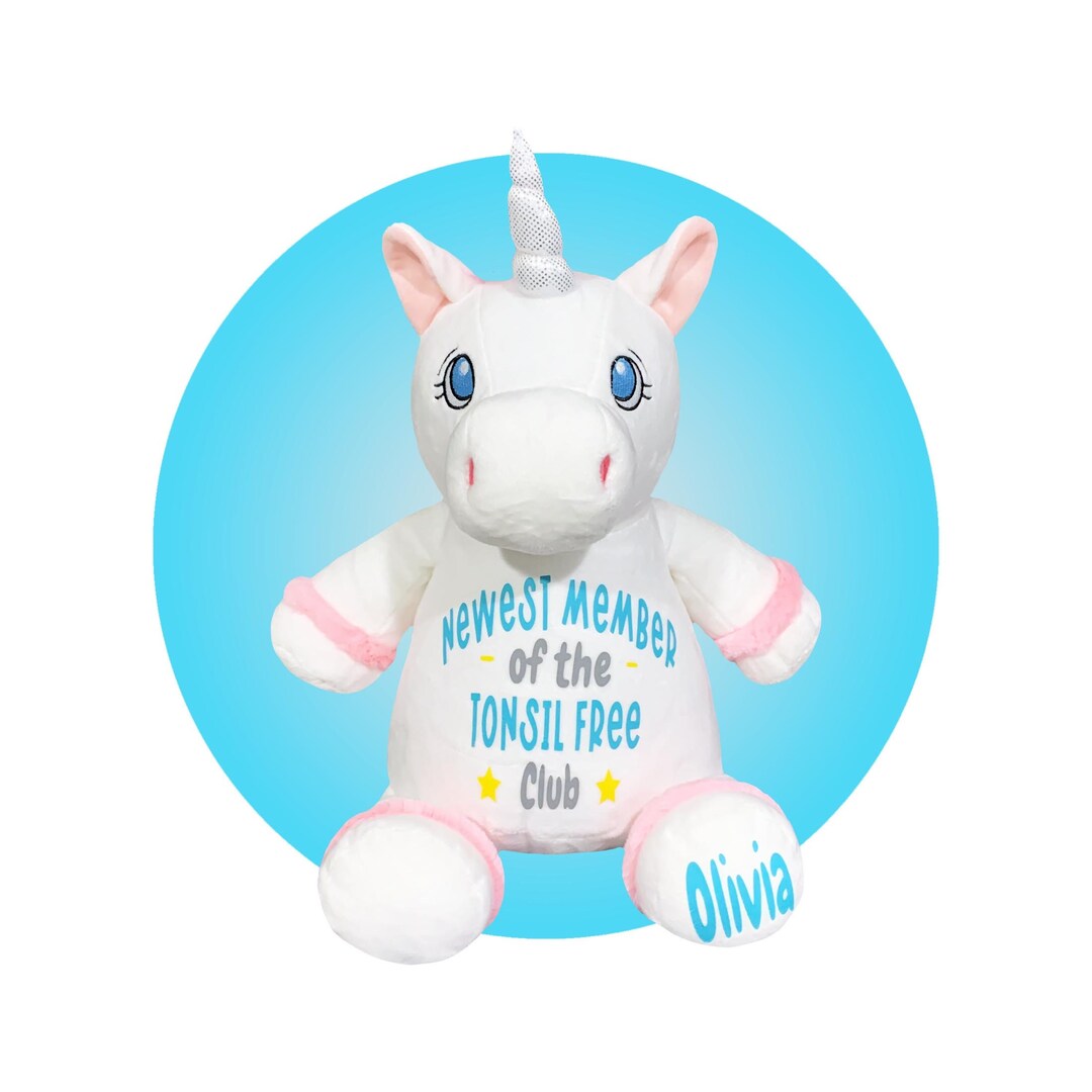 Tonsillectomy Gift Personalized Tonsil White Unicorns Tonsil Removal ...