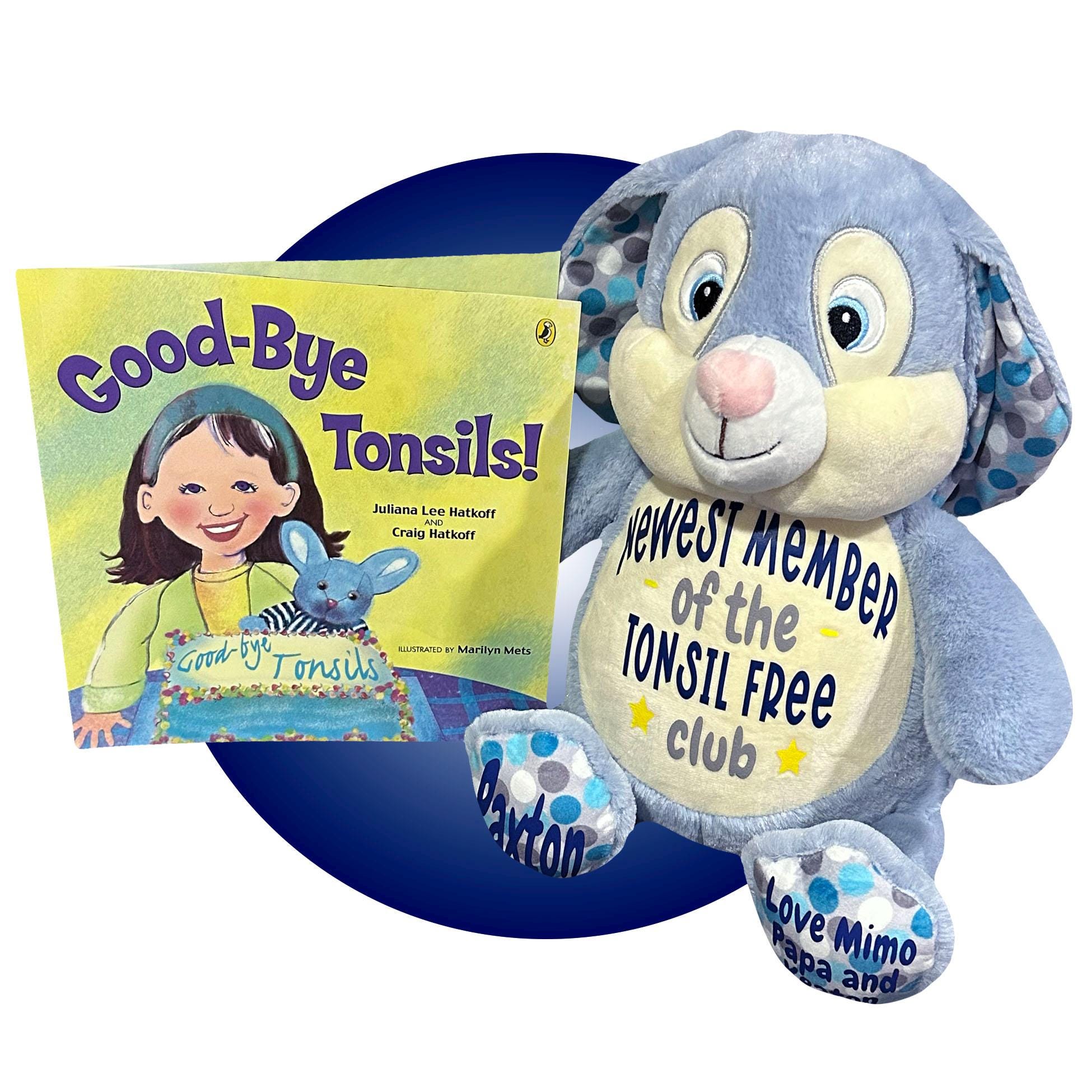Tonsillectomy Gift Bundle - Personalized 17" Tonsillectomy Plush & Book ...