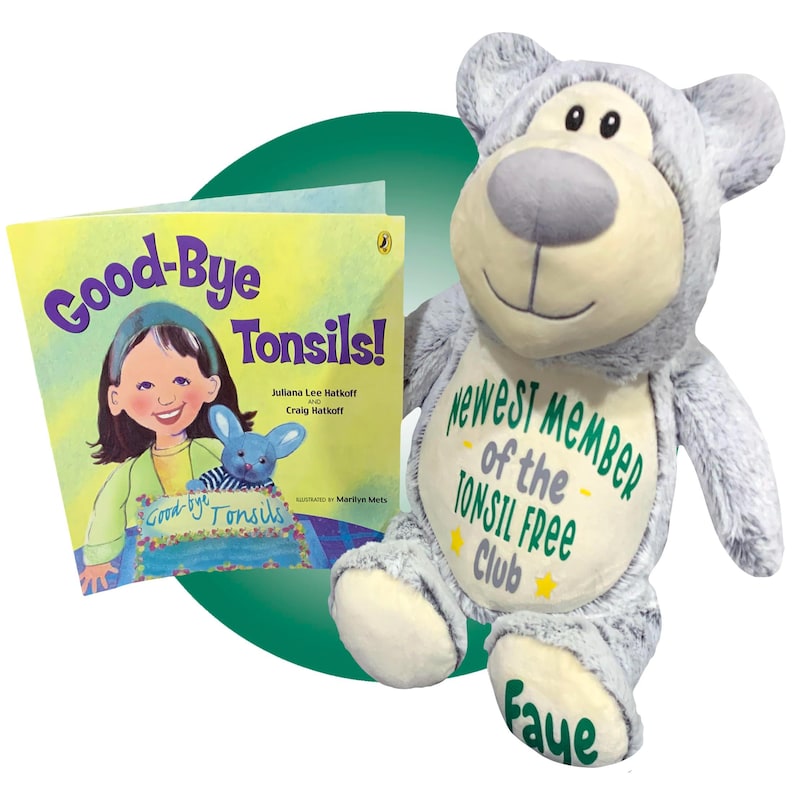 Tonsillectomy Gift Bundle - Personalized 17" Tonsillectomy Plush & Book ...