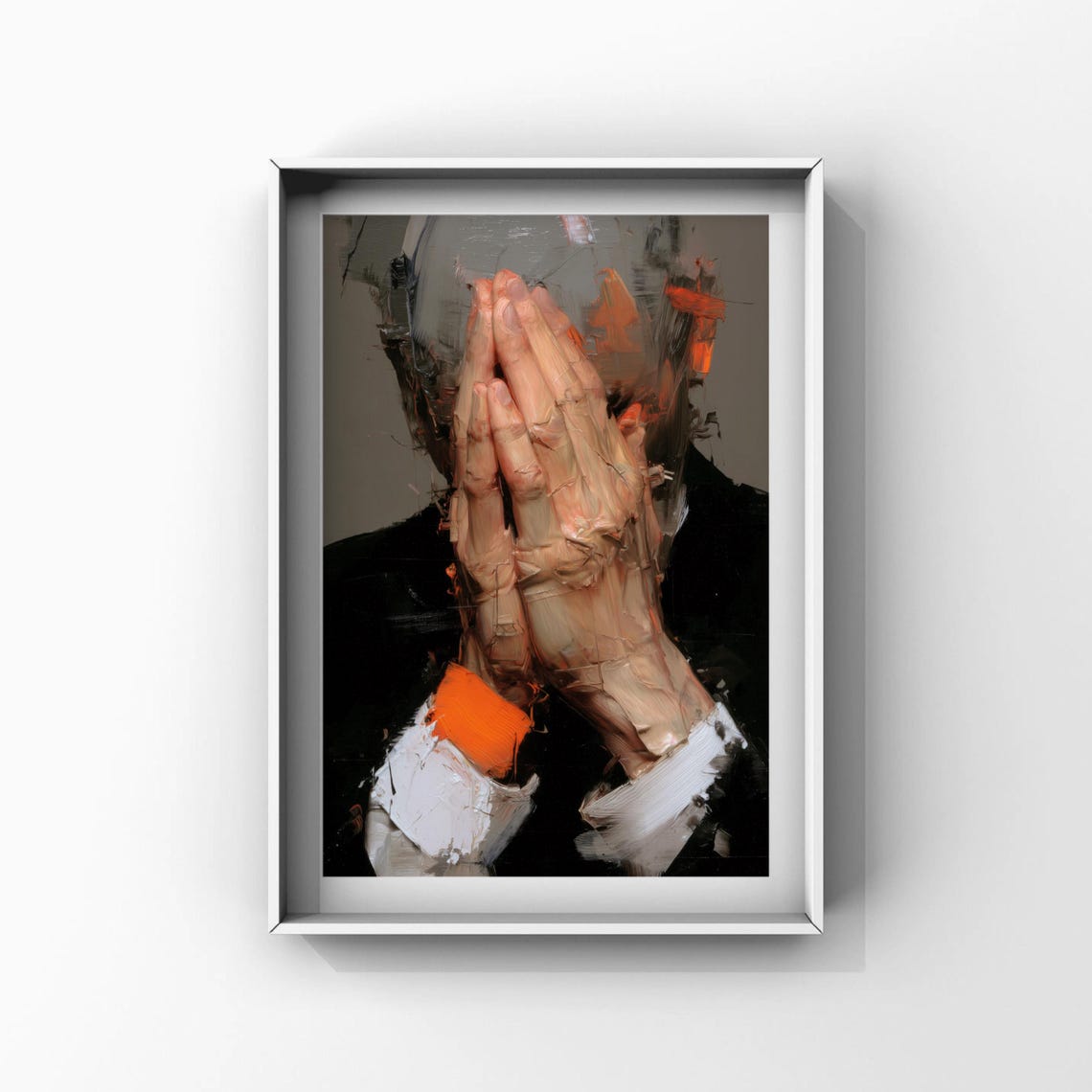 Abstract Portrait With Praying Hands , Digital Download, Printable ...