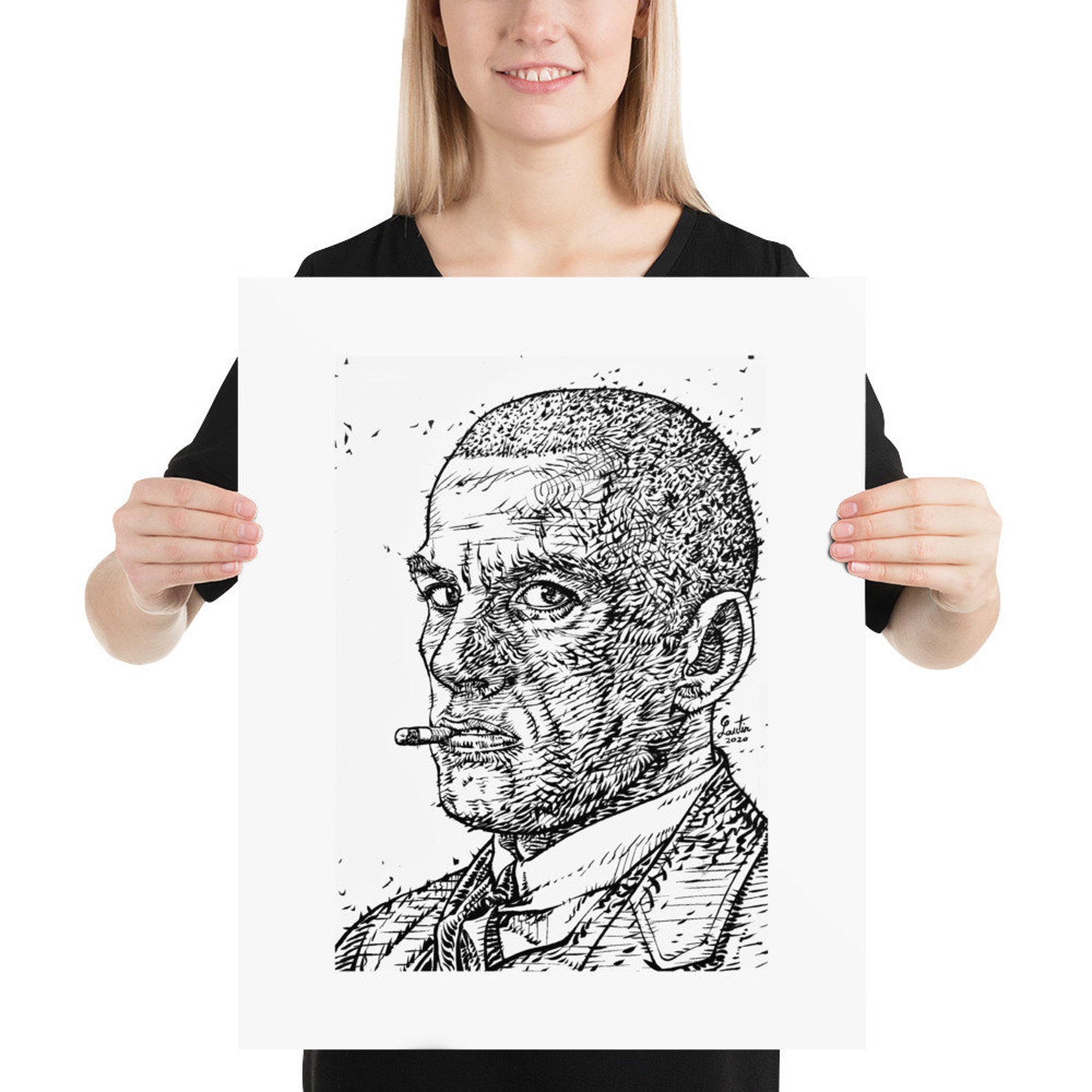 VLADIMIR MAYAKOVSKY Ink Portrait POSTER Various Sizes Art Print ...