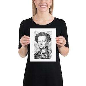 CARL Von CLAUSEWITZ Black and White Pencil Portrait - POSTER - Various ...