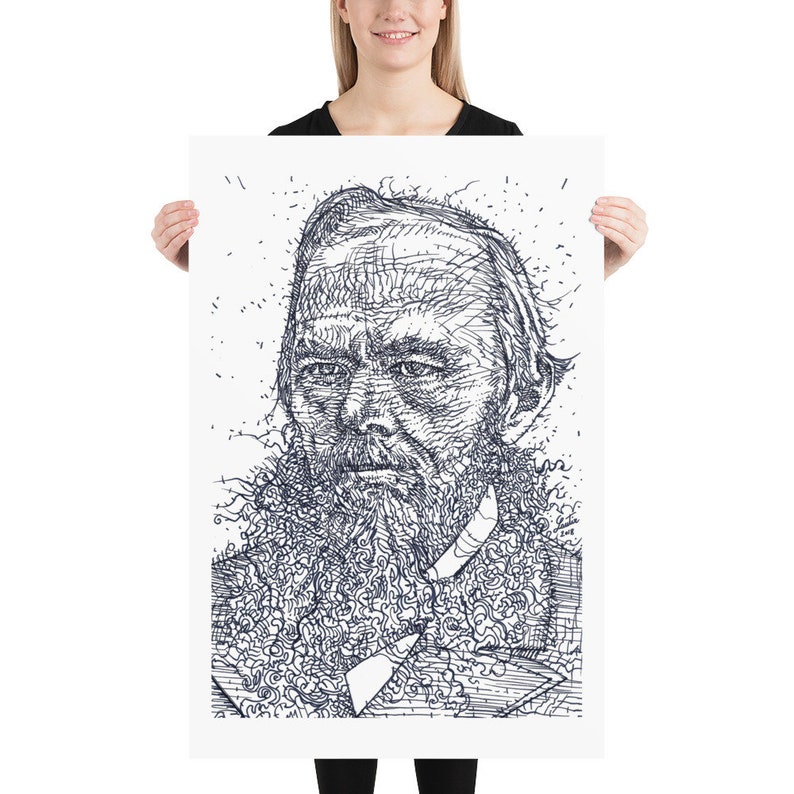 FYODOR DOSTOEVSKY Ink Portrait POSTER Various Sizes - Etsy