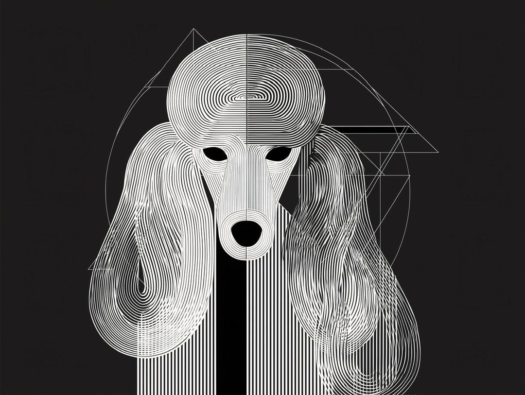 Geometric Poodle Design , Posters, Poster Print, Wall Art Decor, Prints ...