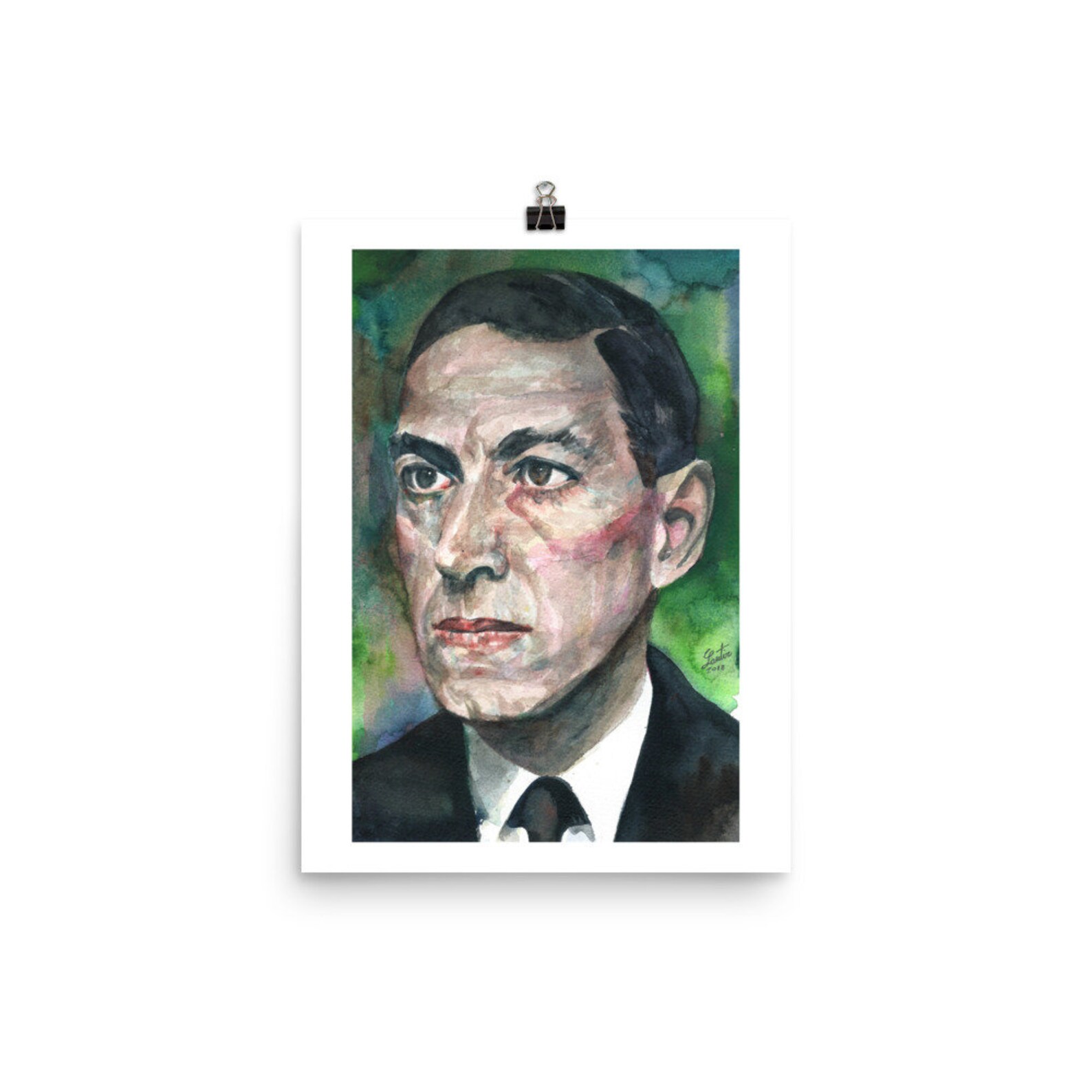 H. P. LOVECRAFT Watercolor Portrait POSTER Various Sizes - Etsy