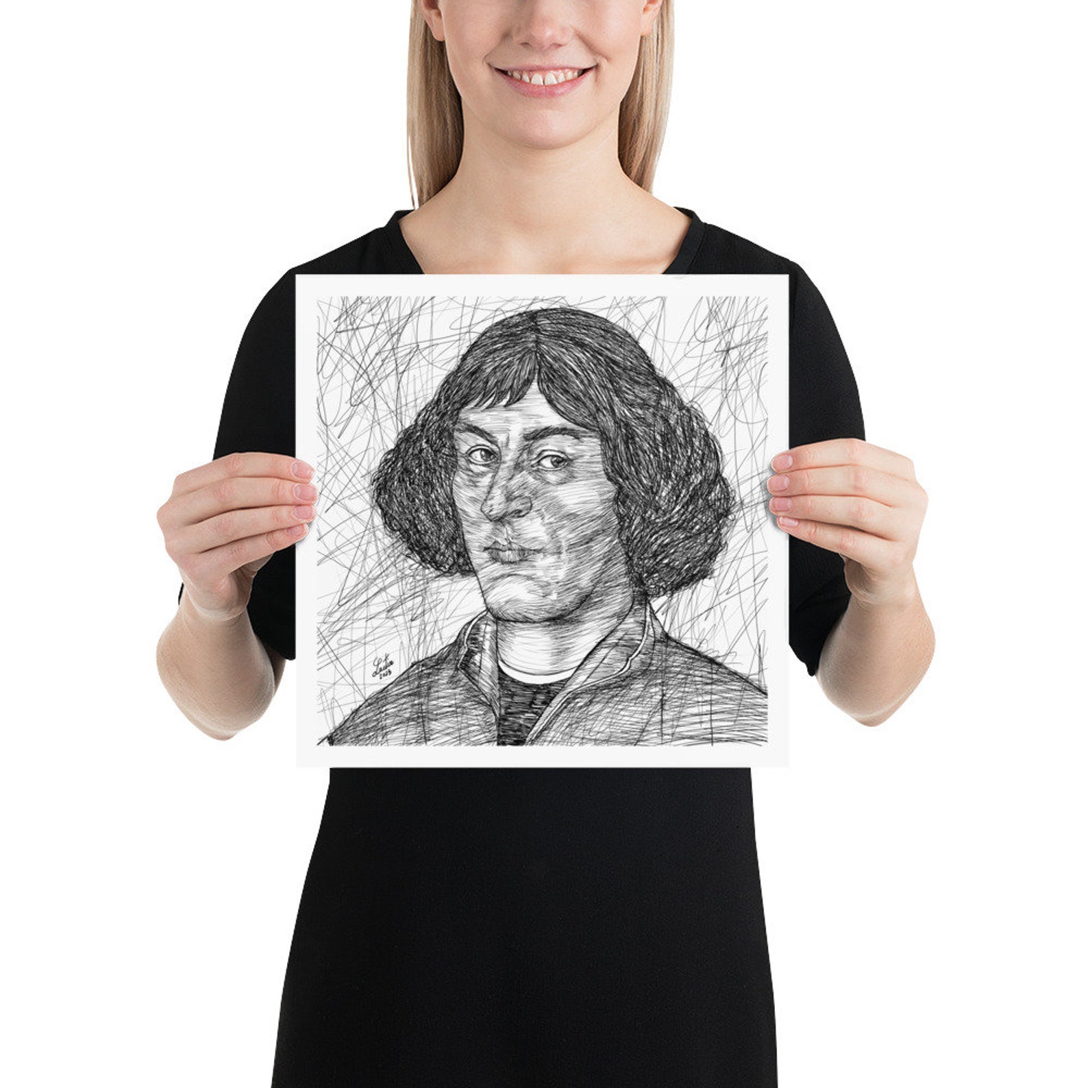 NICOLAUS COPERNICUS Ink Portrait - Poster - Various Sizes Available ...