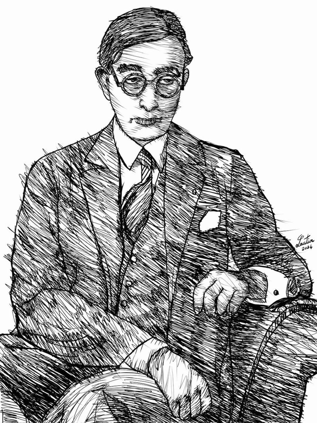 CONSTANTINE P. CAVAFY Ink Portrait - POSTER - Various Sizes Available ...