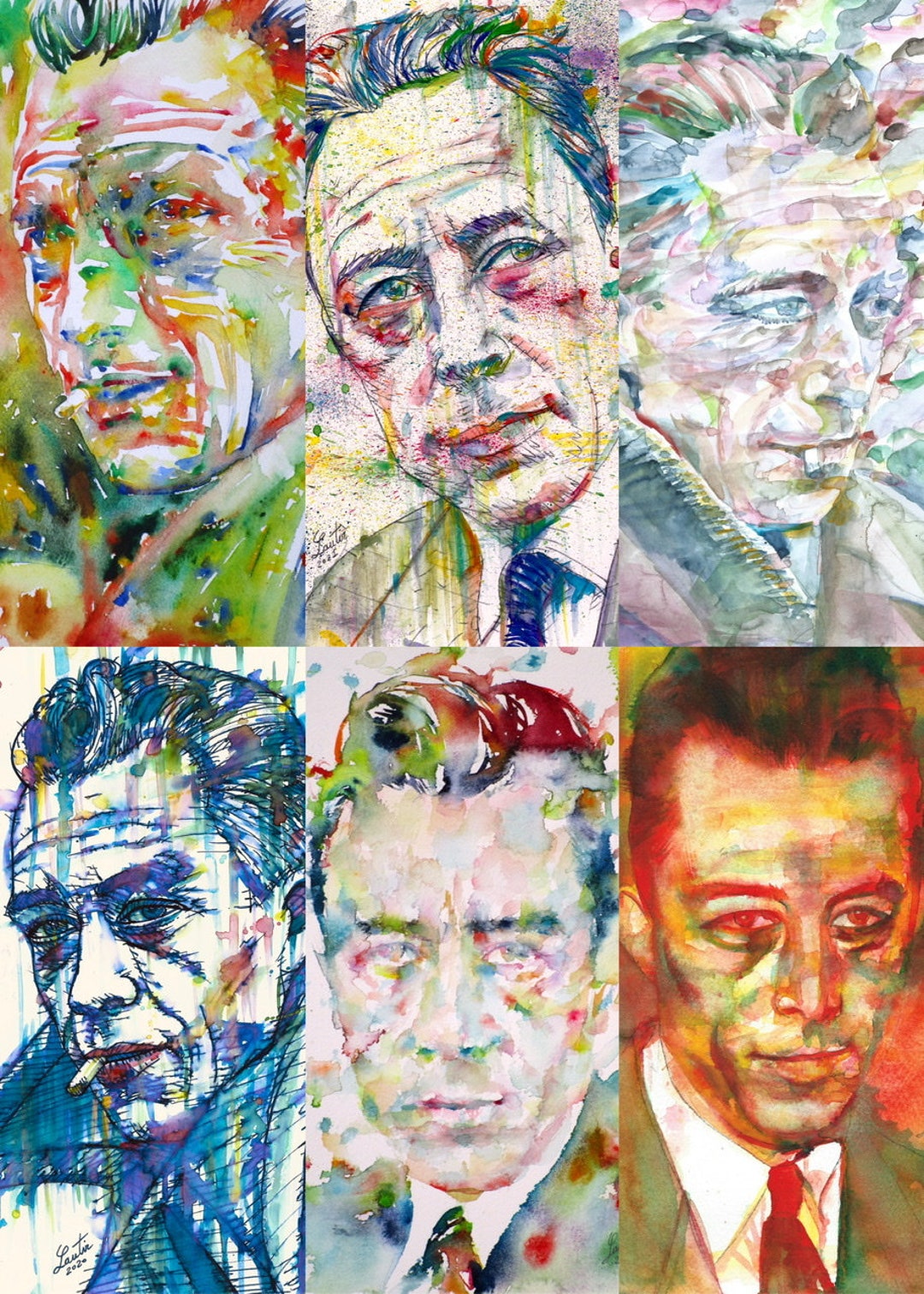 Six Times ALBERT CAMUS - Collage POSTER Painting - Various Sizes ! Art ...