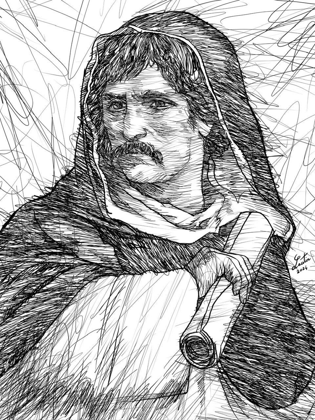 GIORDANO BRUNO Ink Portrait - POSTER - Various Sizes ! Art Print ...