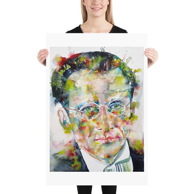 ERWIN SCHRODINGER Watercolor Portrait POSTER Various Sizes - Etsy