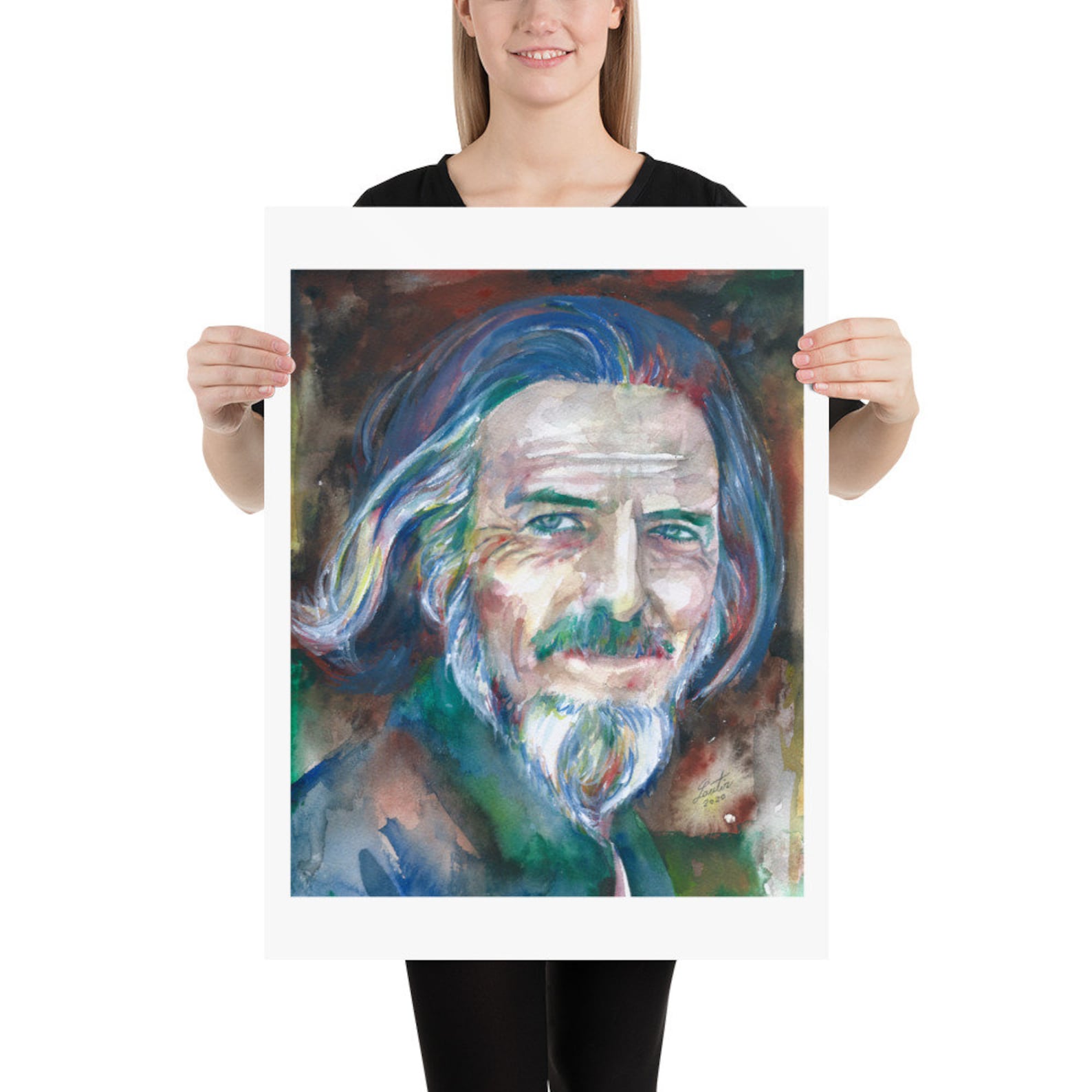 ALAN WATTS Watercolor Portrait POSTER Various Sizes - Etsy