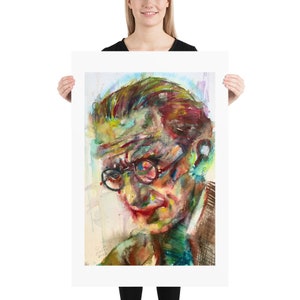 GYORGY LUKACS Watercolor Portrait - POSTER - Various Sizes! Art Print ...