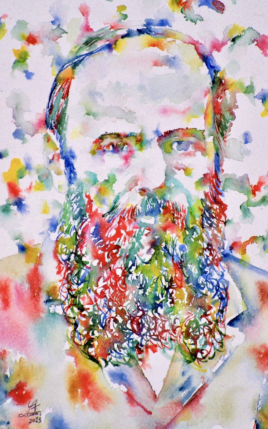 FYODOR DOSTOEVSKY Watercolor Portrait - POSTER - Various Sizes ...