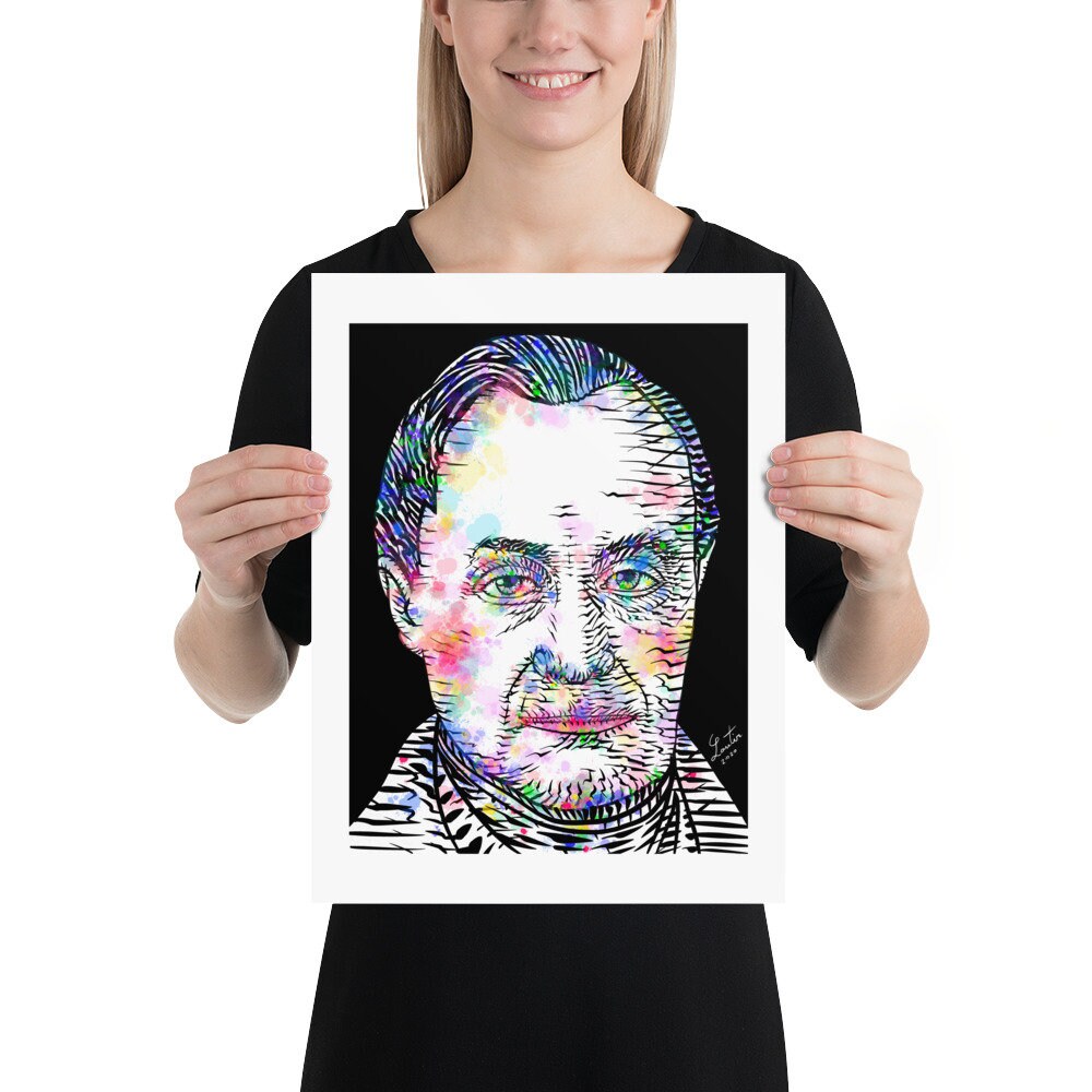 AUGUSTE COMTE Watercolor & Ink Portrait POSTER Various - Etsy