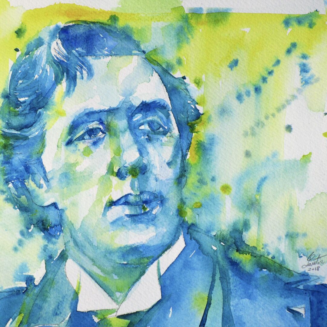 OSCAR WILDE Watercolor Portrait POSTER Various Sizes Available Art ...