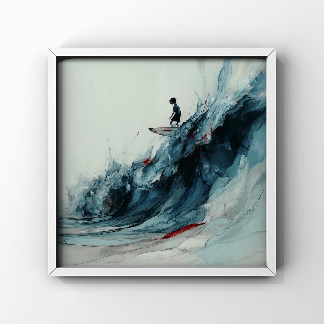 Surfer on Wave Print – Ocean Seascape Art (digital Download) - Etsy