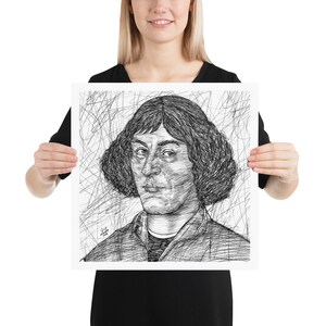 NICOLAUS COPERNICUS Ink Portrait - Poster - Various Sizes Available ...