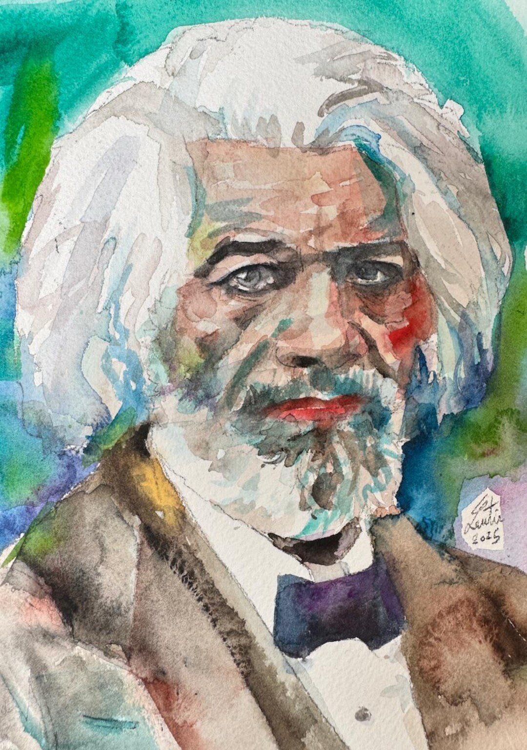 FREDERICK DOUGLASS Watercolor Portrait - Poster - Various Sizes! Art ...