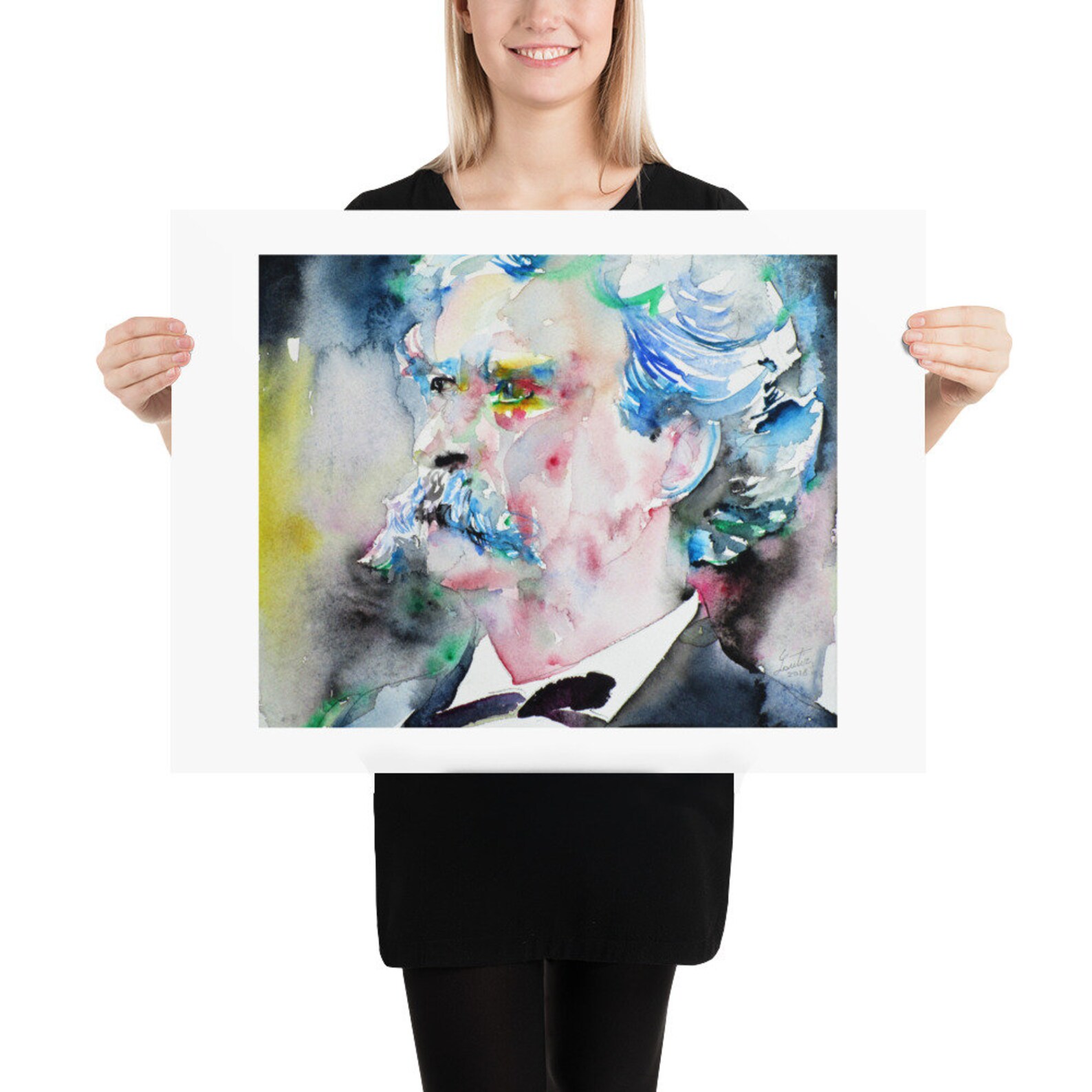 MARK TWAIN Watercolor Portrait POSTER Various Sizes Art - Etsy