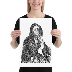 GEORGE SAND Ink Portrait - POSTER - Various Sizes Available! Art Print ...