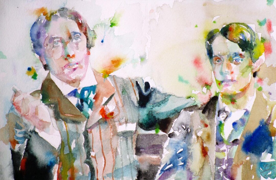 Oscar WILDE & BOSIE ( Lord Alfred Douglas ) Watercolor Portrait ...