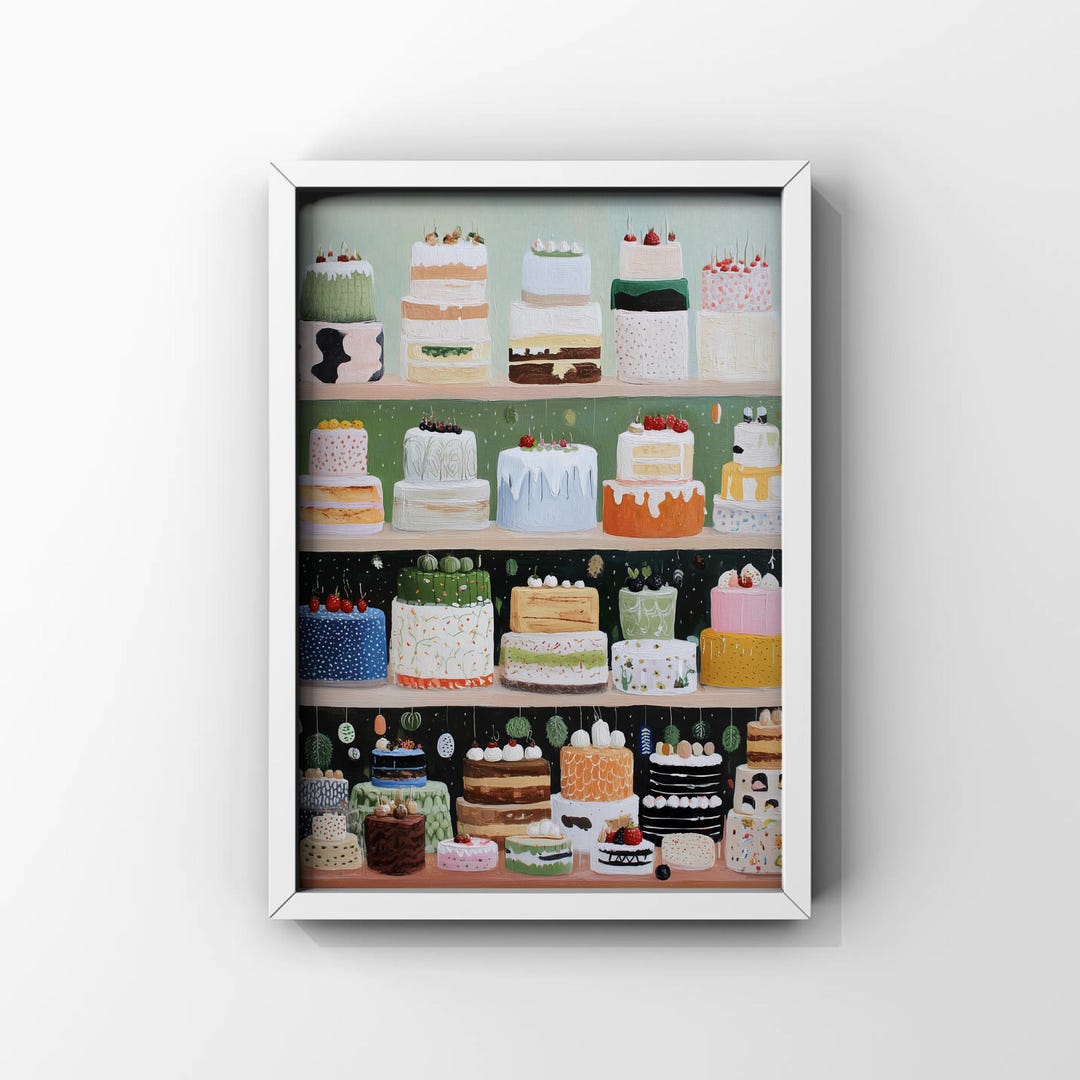 Colorful Assortment of Decorative Cakes | Wall Art Decor | Poster ...