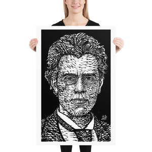 GUSTAV MAHLER Ink Portrait - POSTER - Various Sizes Available! Print ...