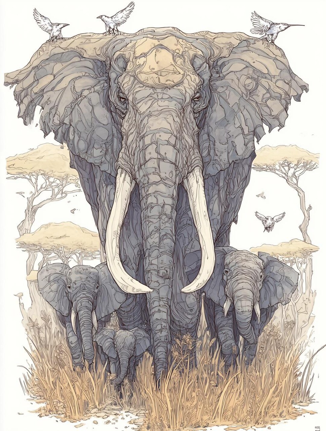 Elephants Fantasy, Posters, Poster Print, Wall Art Decor, Prints ...